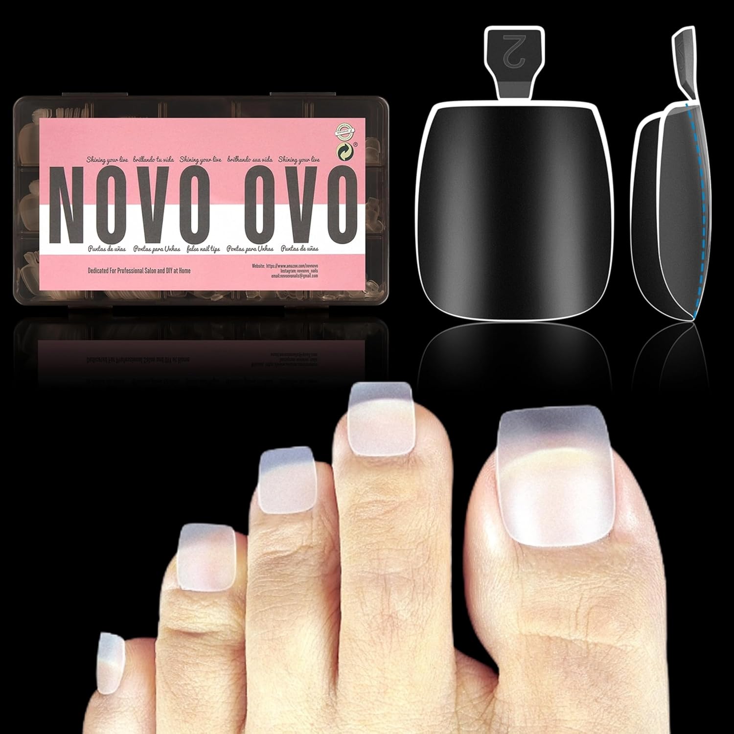 Tapered Square Thick Toe Nail Tips – NOVO OVO NAILS