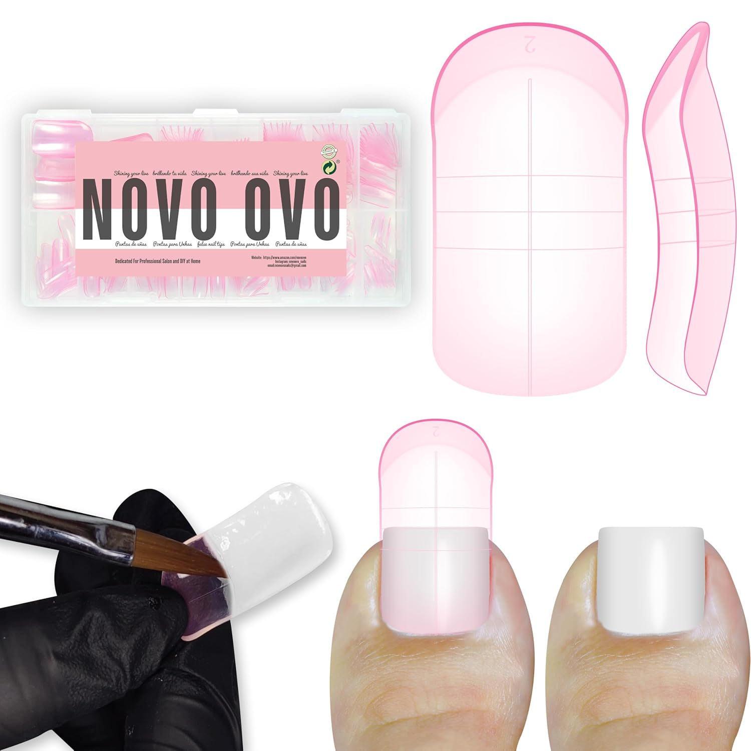 Toe Nail Dual Form Pink – NOVO OVO NAILS